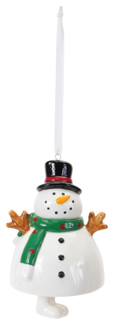 Ceramic Snowman Bell Ornament, Set of 12 - Christmas Ornaments - by ...