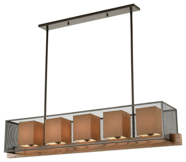 5 Light Island in Transitional Style - 11 Inches tall and 57 inches ...