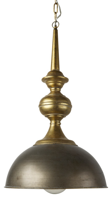 Mercana Capsa Gold Toned Metal Dome Pendant Light 65267 - Traditional ...