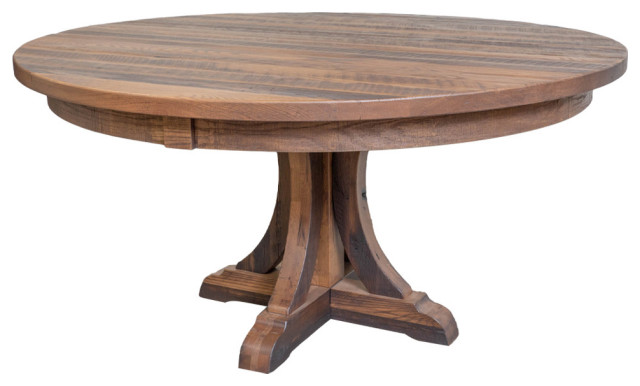 Weatherby Round Barnwood Dining Table, 60" - Transitional - Dining ...