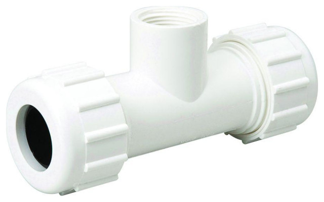 Homewerks® 511-48-114-114-114B PVC Compression Adapter Tee w/ FIP ...