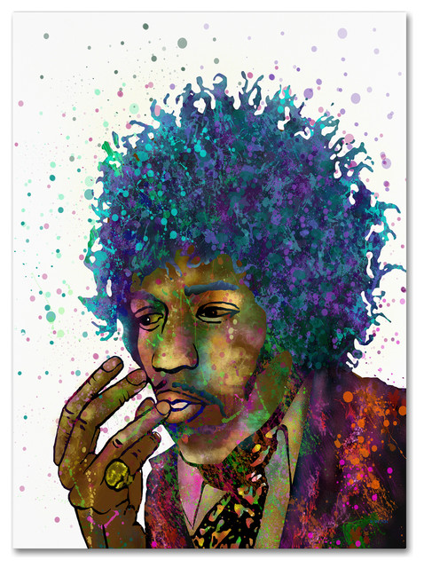 Marlene Watson 'Jimi Hendrix' Canvas Art, 35"x47" - Traditional ...