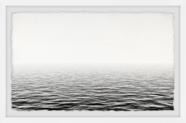 "Colorless Sea" Framed Painting Print, 12"x8" - Beach Style - Prints ...