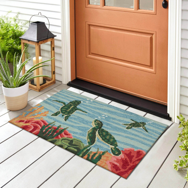 Frontporch Swimming Baby Turtles In/Outdoor Area Rug, 2'6"x4' - Beach ...