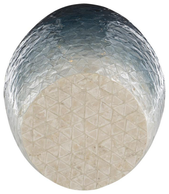 Prianna Ombre Capiz Mosaic Drum Table - Beach Style - Side Tables And ...