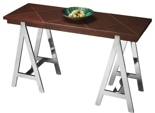 Console Table A-Shaped Legs A-Frame Leather - Contemporary - Console ...