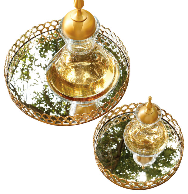 Double Arch Tray, Brass, Large - Contemporary - Serving Trays - by ...