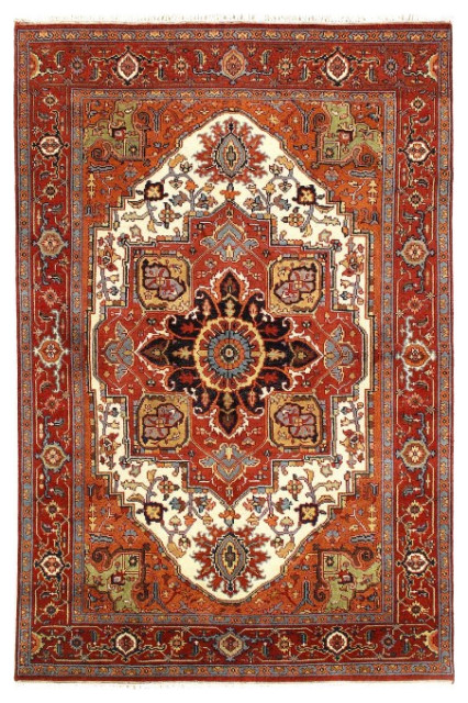 Fine Hand Knotted Persain Serapi Design 5'11''x9' - Mediterranean ...