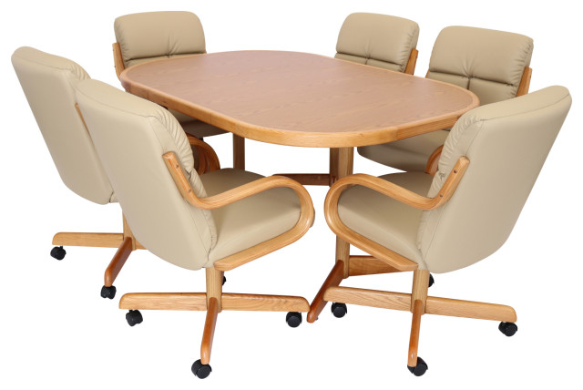 7-Piece 42x[42/60] Caster Dining Set Laminate Table Top & Desert Caster ...