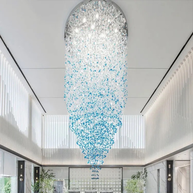 Rainfall Glass Gem Chandelier - Contemporary - Chandeliers - by Akari ...