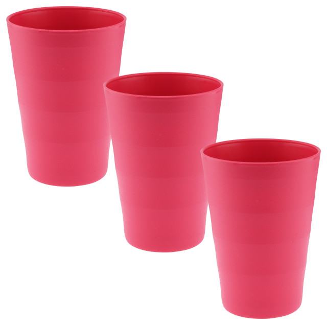Break-Resistant Plastic Cups 12Oz, Reusable Design, Set of 3 ...