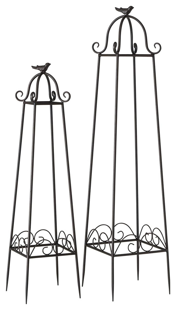 2 Piece Bird Topped Trellis Set - Mediterranean - Garden Trellises - by ...