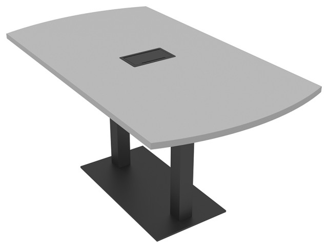 6X3 Arc Rectangle Conference Table Square Metal Base Data Electric ...