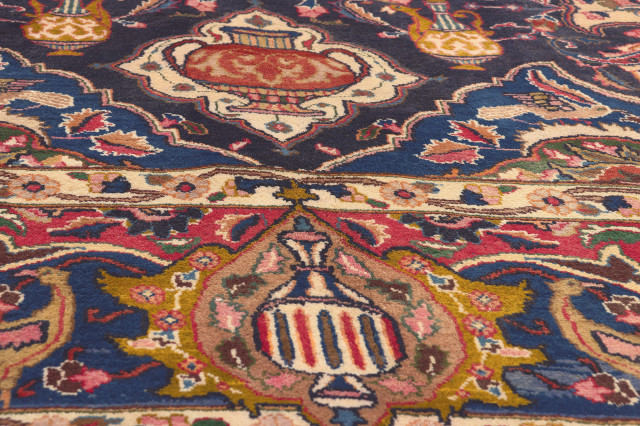 Vintage Persian Mashhad Rug, 09'07 X 12'02 - Traditional - Area Rugs ...