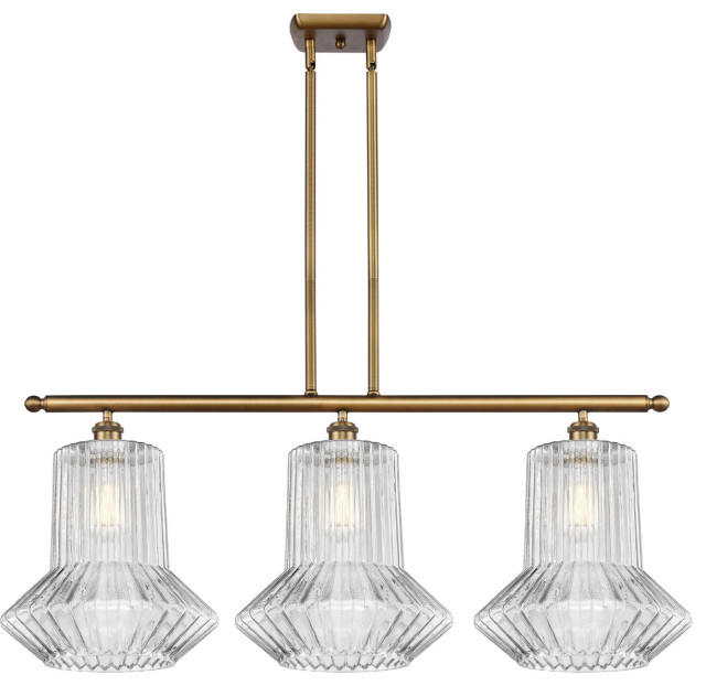 Ballston Springwater 3 Light Island Light in Brushed Brass - Industrial ...