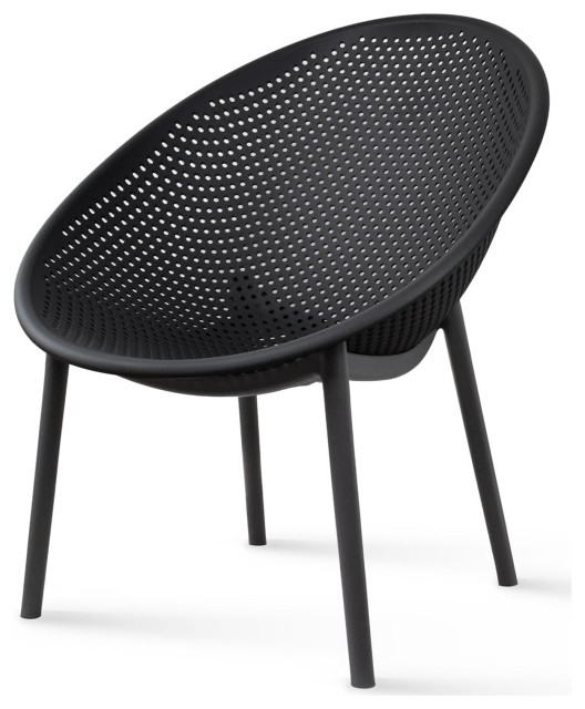 Modern Outdoor Chair, Perforated Egg Shaped Plastic Seat & Sturdy Legs ...