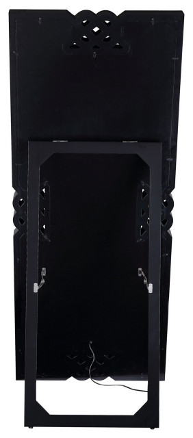 Benzara BM225718 Rectangular Accent Floor Mirror With Faux Diamond ...