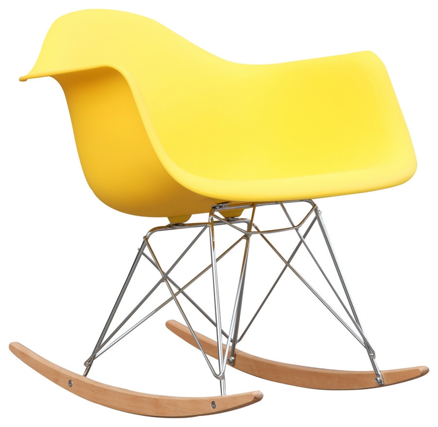 Modern Classics Rocker Arm Chair, Yellow, 26"H x 24"W x 27"D ...