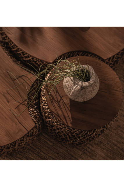 Round Abaca Coffee Table Set (3) | dBodhi Knut - Tropical - Coffee ...