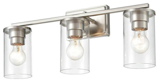 Verlana Collection 3 Light 22" Brushed Nickel Bathroom Vanity Light ...