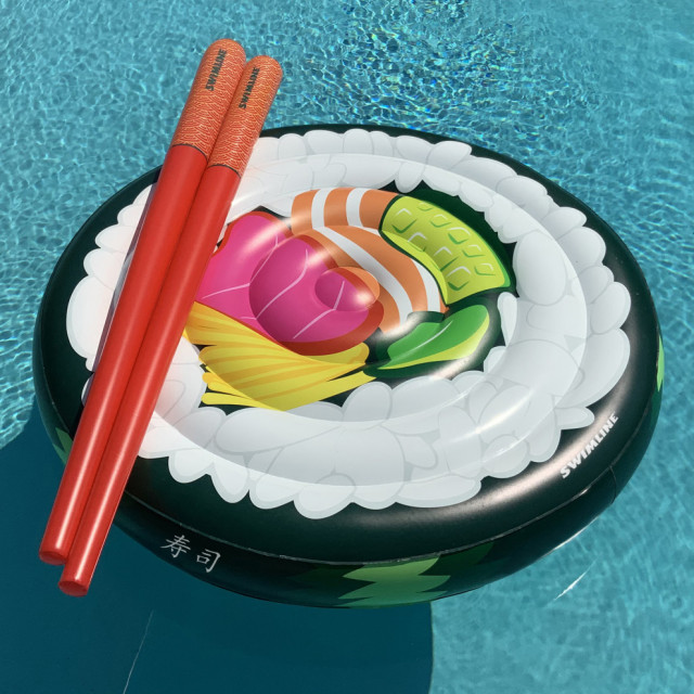 60" Inflatable Sushi Island and Chopstick Doodles Swimming Pool Float ...