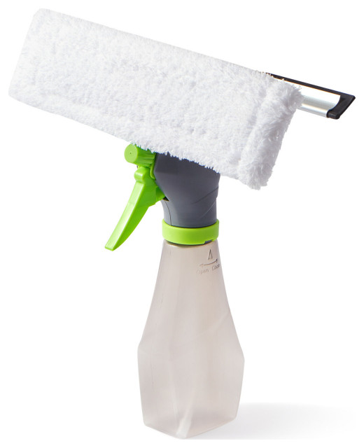 Glass Cleaner Spray Bottle, Built-in Squeegee - Squeegees - by Almo ...