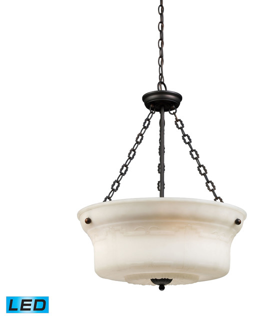 ELK Lighting Restoration 4-Light LED Pendant, Aged Bronze - Modern ...