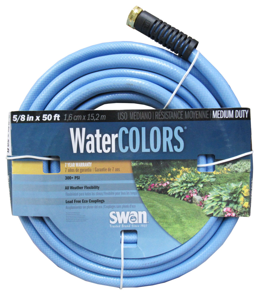 Swan Water Colors 5/8X50 Medium Garden Hose, Blue - Modern - Garden ...
