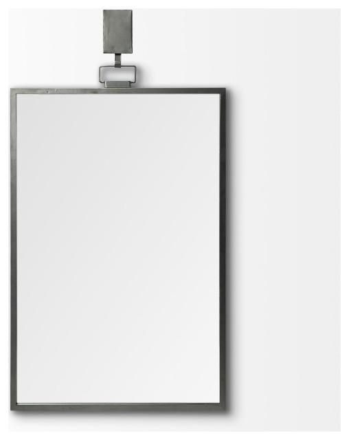 HomeRoots Rectangular Black Metal Frame Wall Mirror, 24.8L x 1.2W x 43 ...