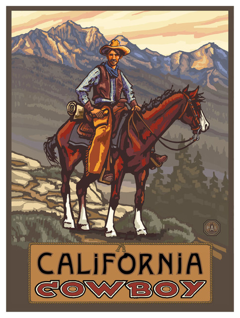 by Artist Paul A. Lanquist California Cowboy Ranch Hand Art Print, 9 ...