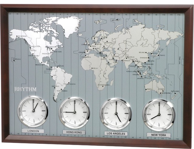 Rhythm USA Around The World II Time Zone Wall Clock Clocks Houzz Rhythm USA Around The World II Time Zone Wall Clock Clocks Houzz