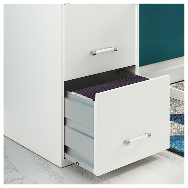 Pemberly Row 18" 2-Drawer Mobile Metal Vertical File Cabinet in ...