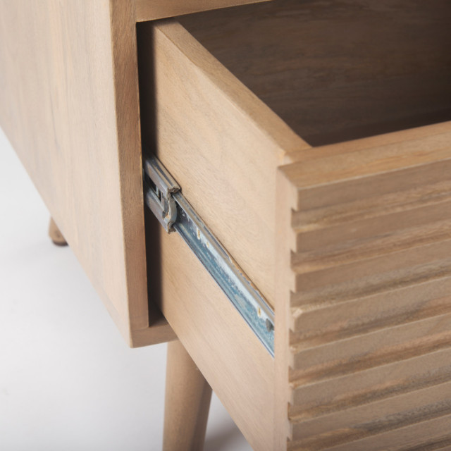 Sable Light Brown Solid Wood Side Table - Midcentury - Side Tables And ...