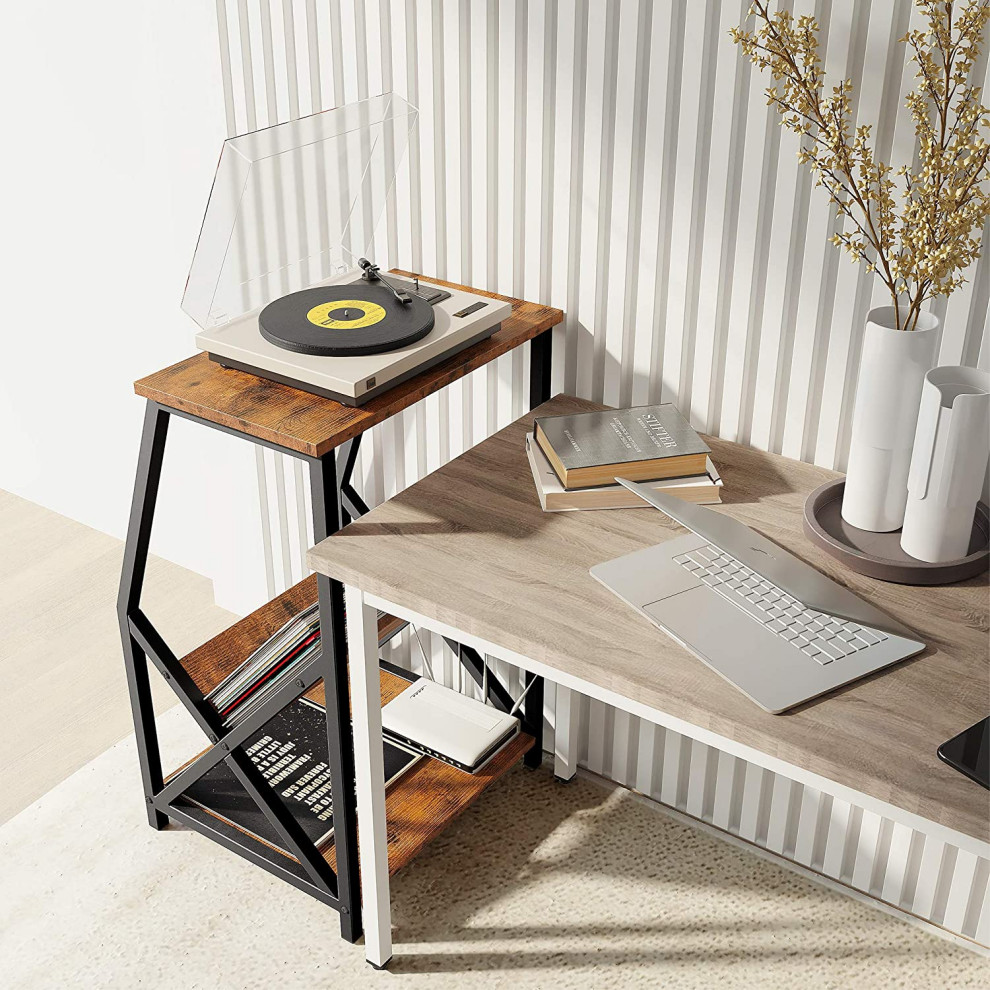 Side Table with Storage Wood Look - Contemporary - Side Tables And End ...
