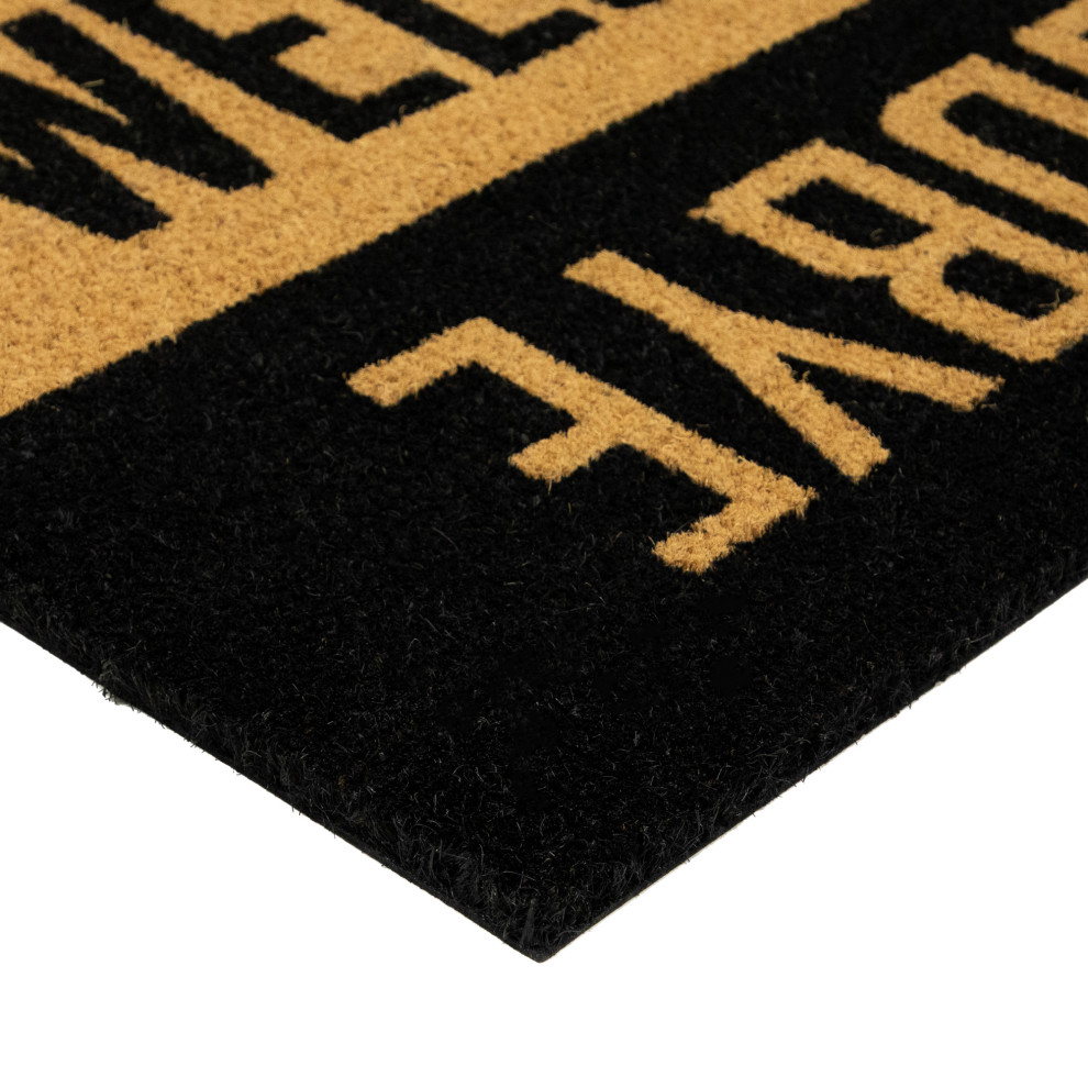 Natural Coir "Welcome Goodbye" Outdoor Doormat 18" x 30" - Contemporary ...