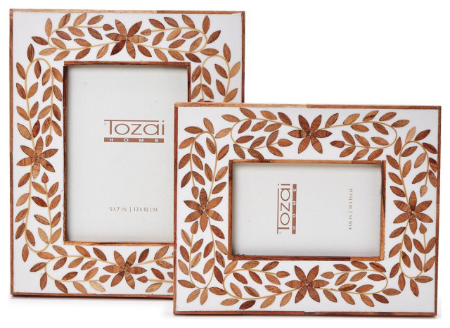 Tozai Home Tea Leaves Set of 2 Photo Frames (4" x 6" and 5" x 7 ...