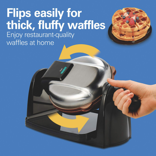 26201 Belgian Waffle Maker with Removable Nonstick Plates, Double Flip ...