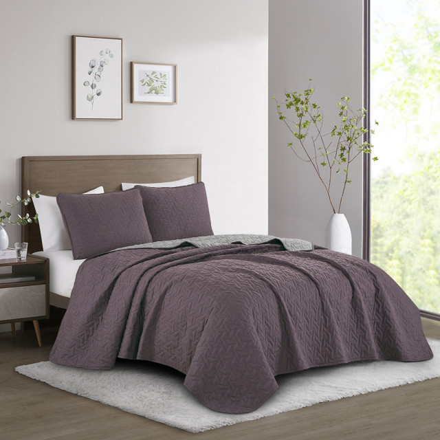 Lada 3 Piece Bedspread Set, King - Contemporary - Quilts And Quilt Sets - by JABA USA | Houzz