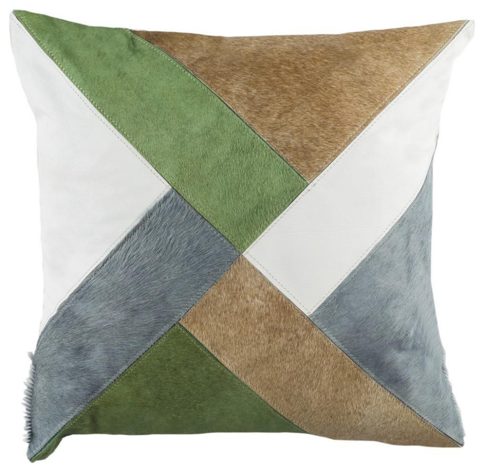 Clovis Cowhide 20"X20" Pillow Assorted Safavieh - Contemporary ...
