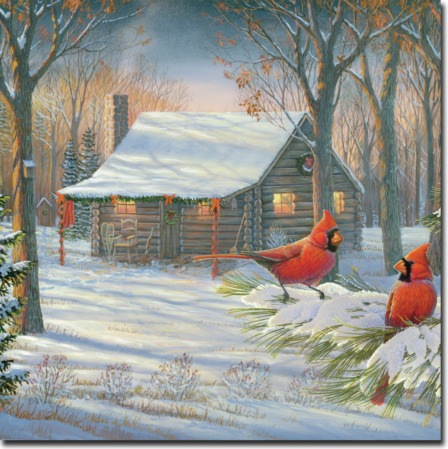 Wall Art, Cozy Winter Cabin - Rustic - Prints And Posters - by WGI ...