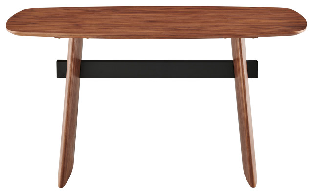 Folke Desk, Walnut With Matte Black Cross Bar - Modern - Desks And ...