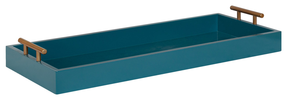 Lipton Narrow Rectangle Wood Accent Tray, 10x24 - Contemporary ...