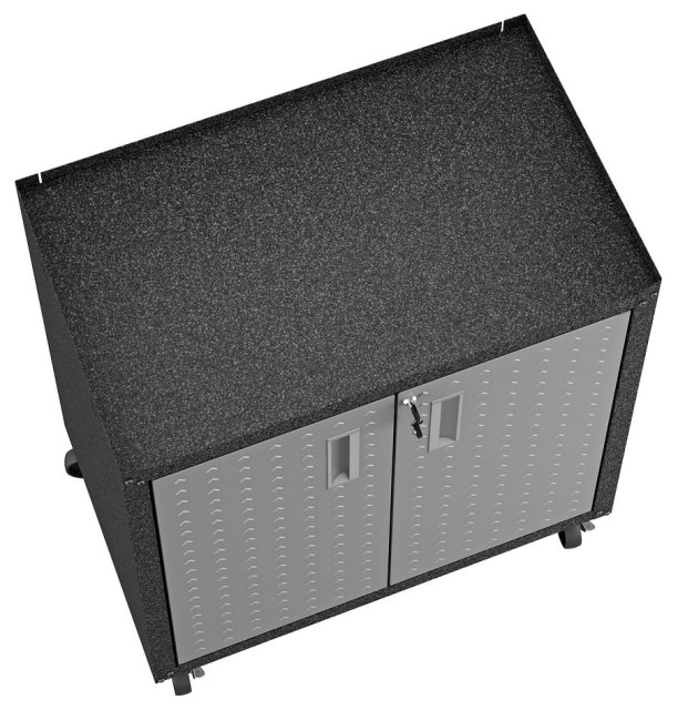 3-Piece Fortress Mobile Space-Saving Garage Cabinet and Worktable 1.0 ...