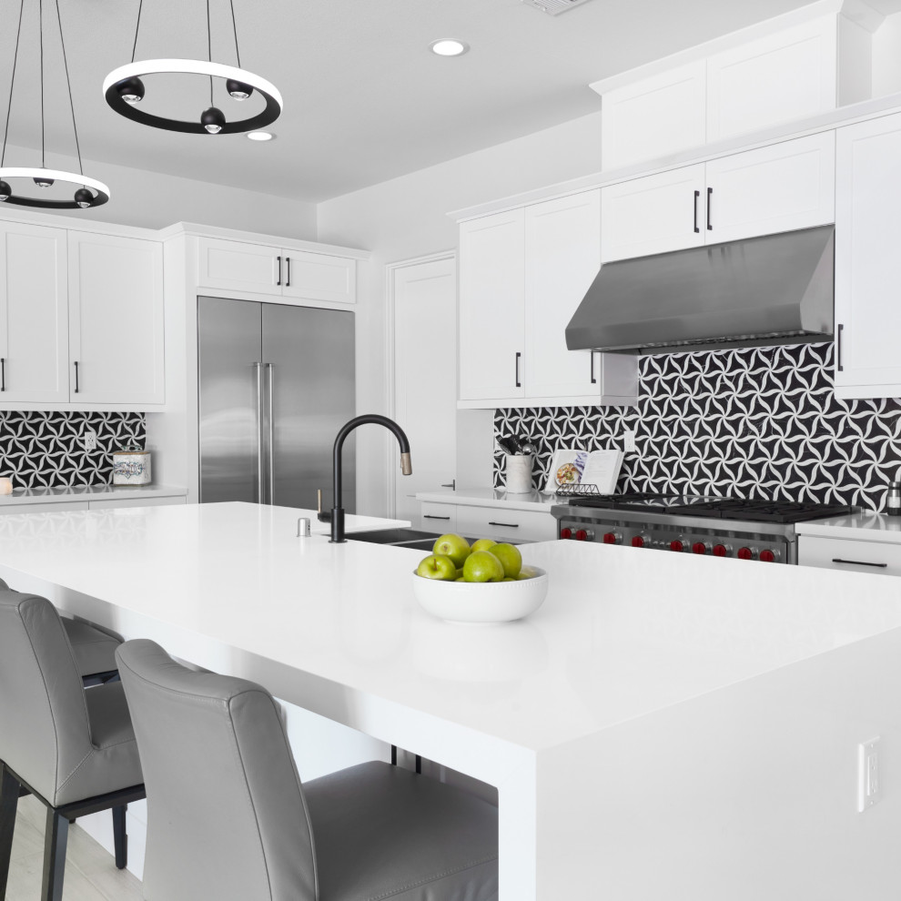 Petal Marble Mesh Kitchen Backsplash - Transitional - Kitchen - Phoenix ...