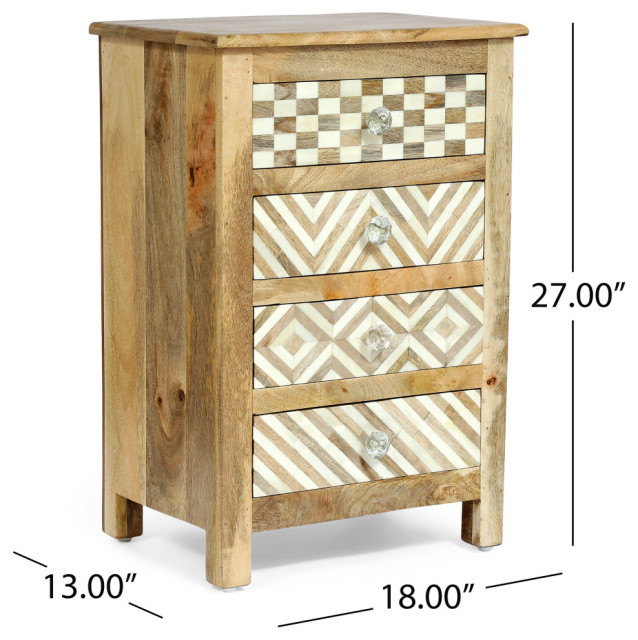 Nahanni Mango Wood Nightstand - Transitional - Nightstands And Bedside ...
