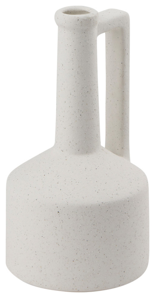 Burton Off-White Ceramic Jug Style Vase, 11" - Transitional - Vases ...
