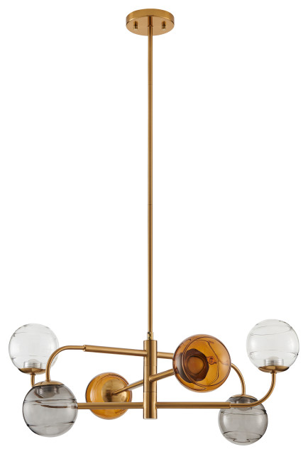 Aspen 16.7" LED Gold Pendant Ceiling Fixture - Contemporary - Flush ...