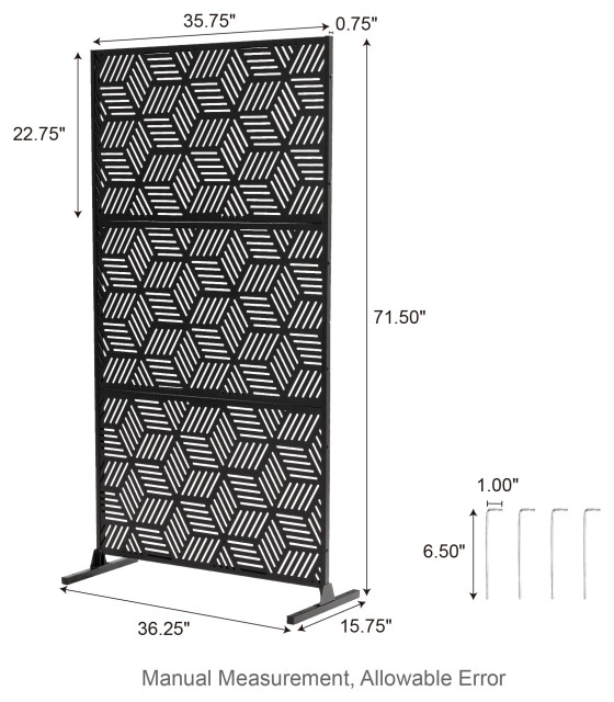 6ft Geometric Pattern Privacy Screen Fence - Transitional - Screens And ...