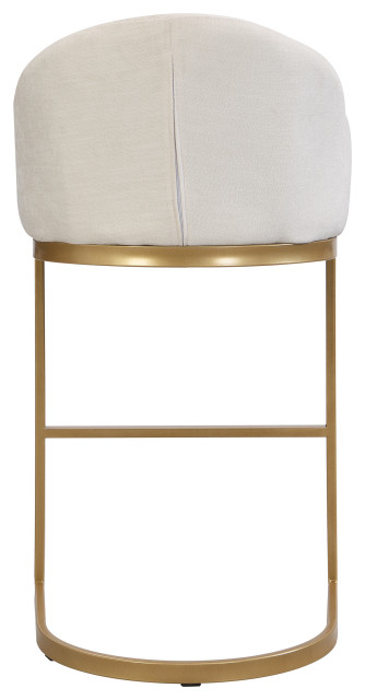 Torano 26" Upholstered Counter Stool, Cream/Gold - Contemporary - Bar ...
