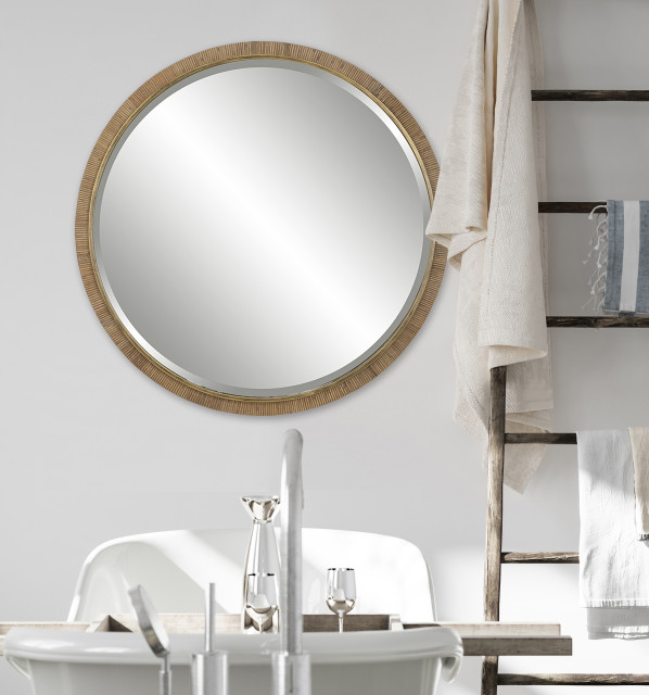 Paradise Round Rattan Mirror - Tropical - Bathroom Mirrors - by Ownax ...